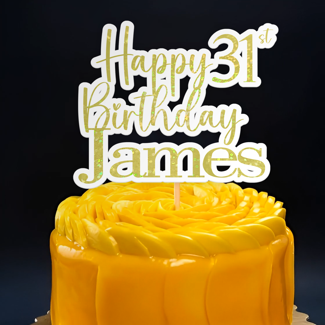 Custom Photo Cake Topper with Personalized Message | Holographic Cake ...